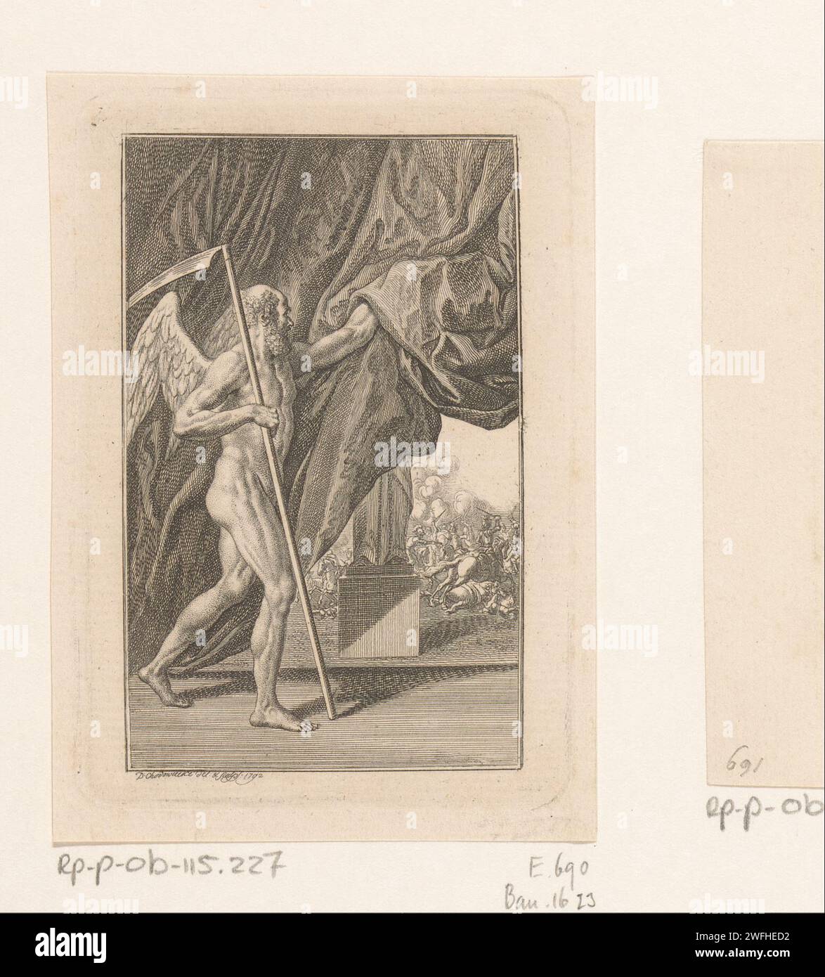 Saturn looks at the fight, Daniel Nikolaus Chodowiecki, 1792 print ...