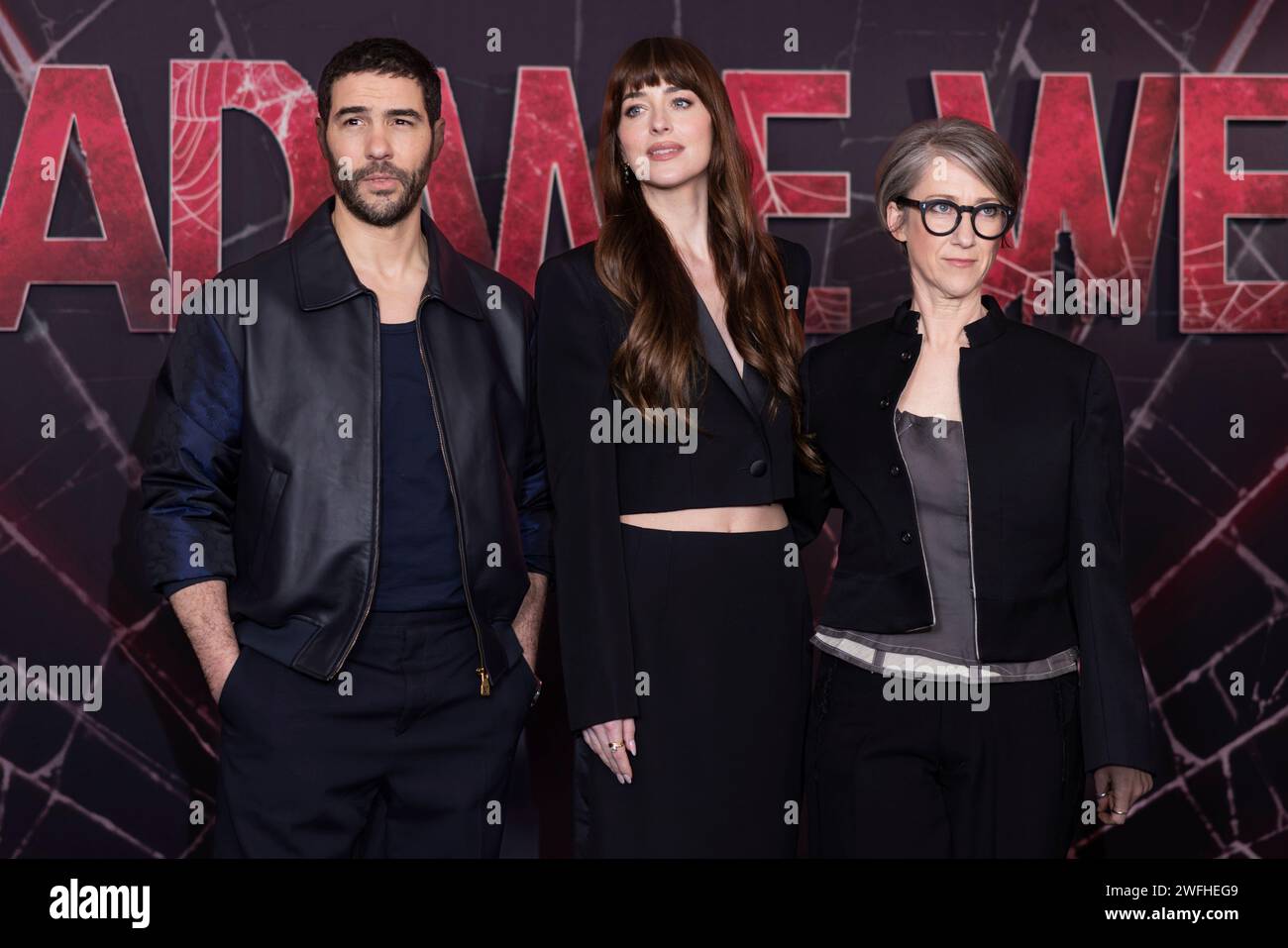 Tahar Rahim, from left, Dakota Johnson and director S.J. Clarkson pose ...
