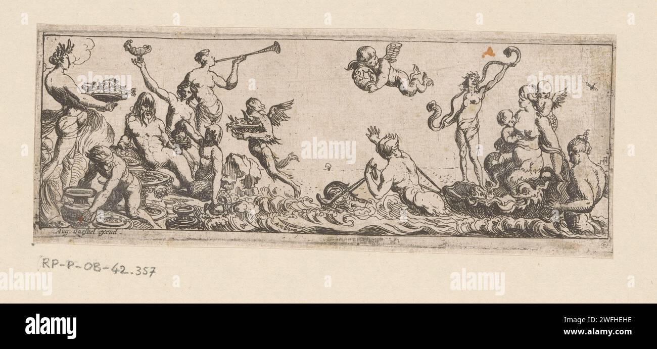Neptune en Amphitrite, Pierre Brebiette, 1608 - 1650 print paper ...