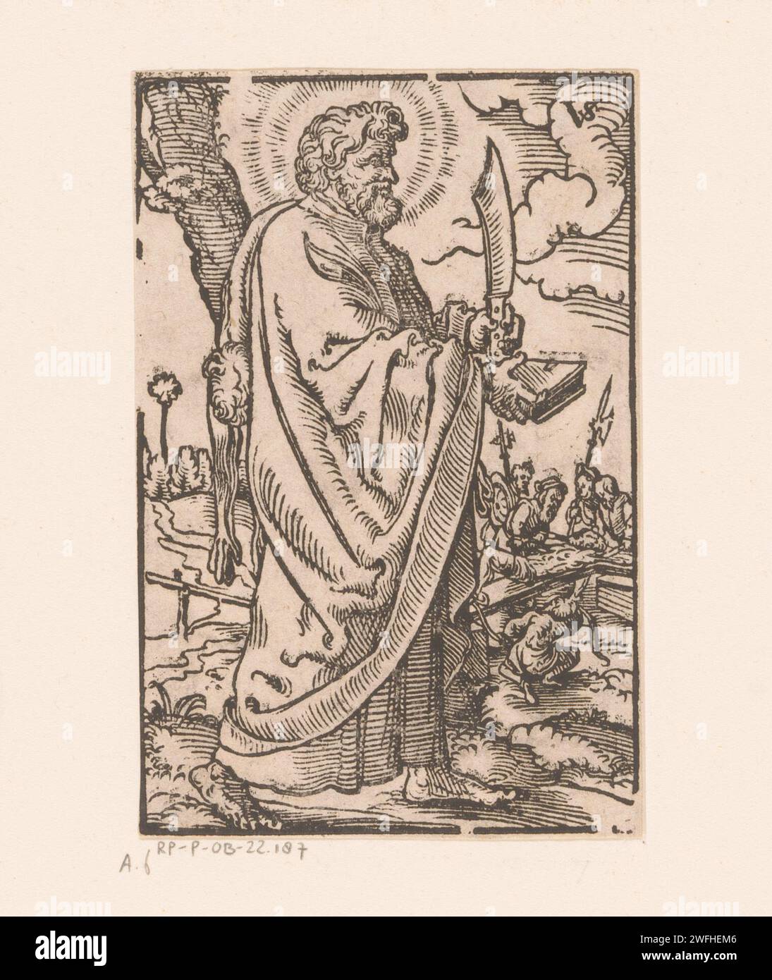 Heilige Bartolomes, Virgil, 1552 print Nuremberg paper the apostle ...