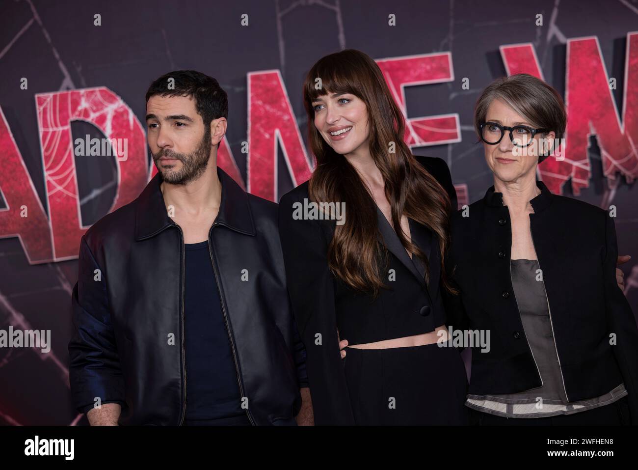 Tahar Rahim, from left, Dakota Johnson and director S.J. Clarkson pose ...