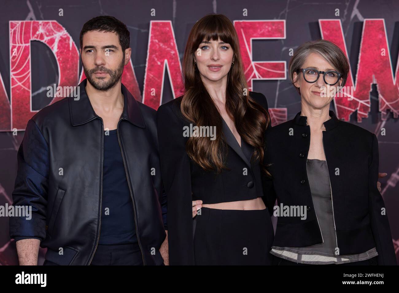 Tahar Rahim, from left, Dakota Johnson and director S.J. Clarkson pose ...
