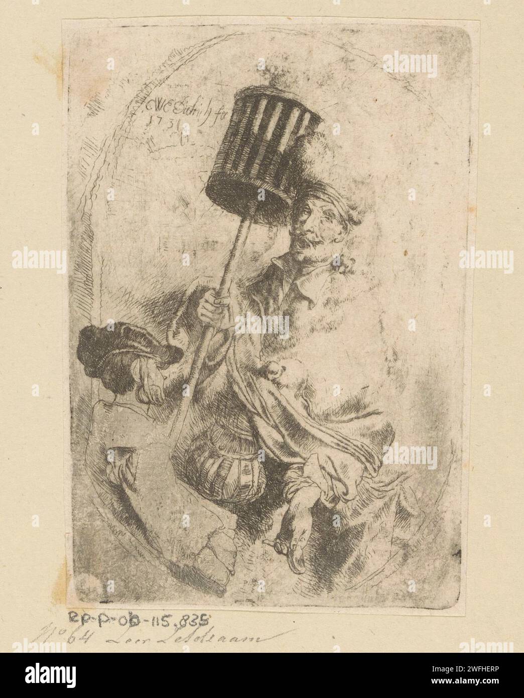 Rat catcher, Christian Wilhelm Ernst Dietrich, 1731 print Germany paper ...