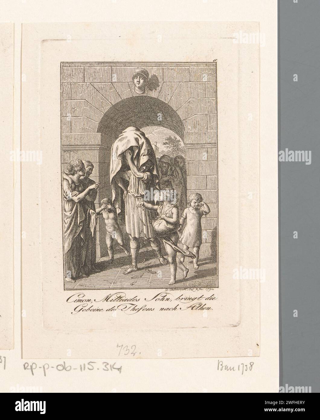 Kimon carries the bones of Thoseus Athens, Daniel Nikolaus Chodowiecki ...