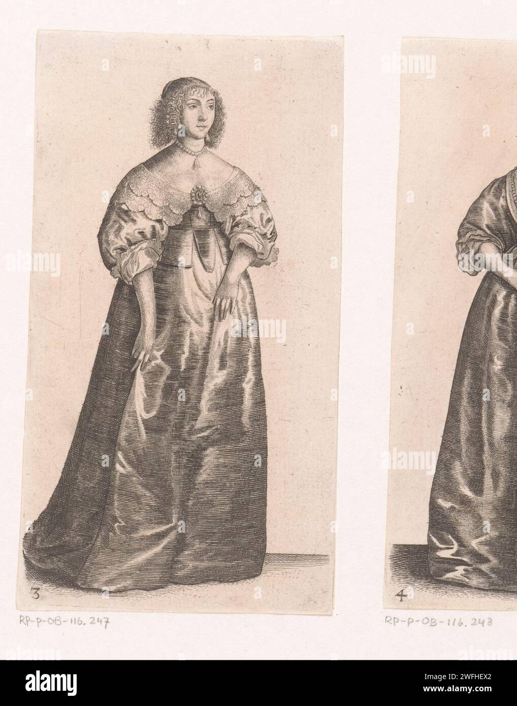 English woman of stand with jewel on the chest, Wenceslaus Hollar, 1665 ...