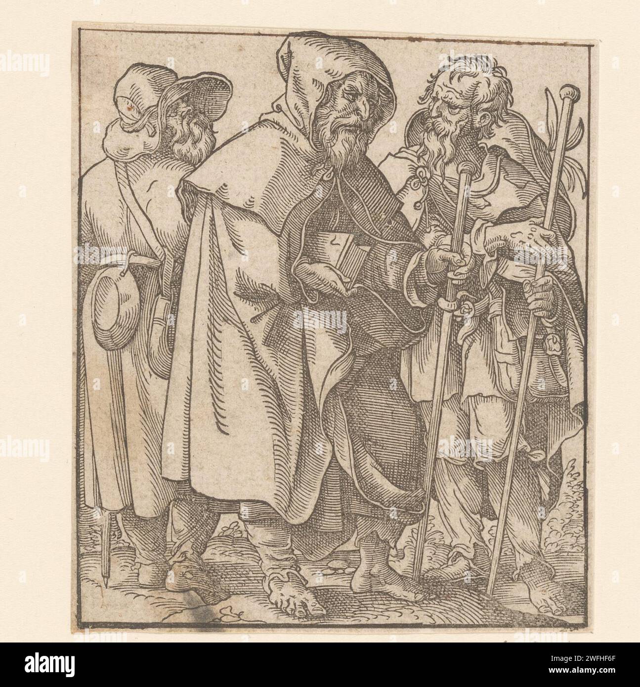 Three Pilgrims, Anonymous, Jost Amman, 1580 print paper pilgrim(s Stock ...