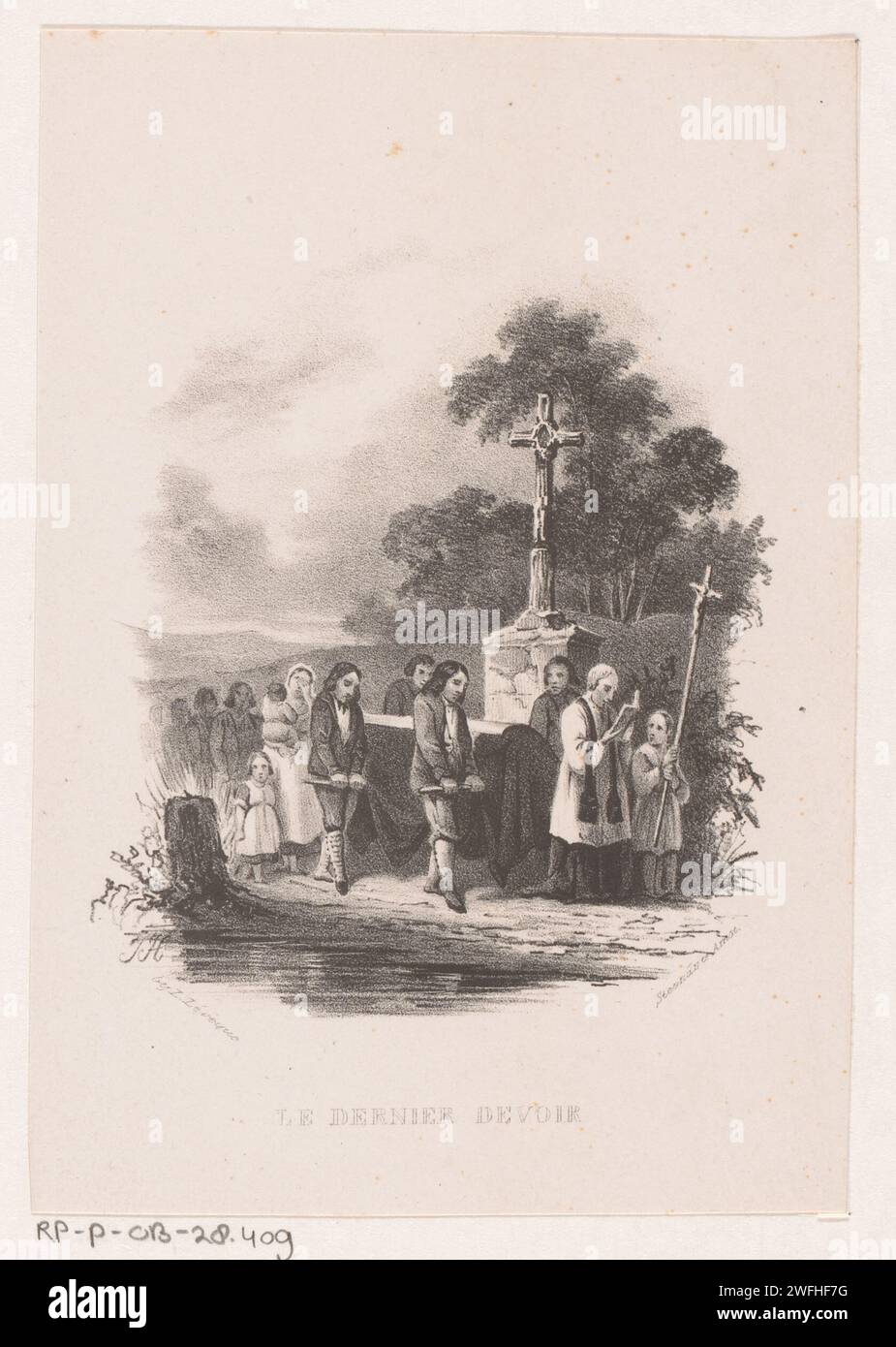 Funeral procession, Jacob Johannes Josephus Hilverdink, 1850 - 1863 ...