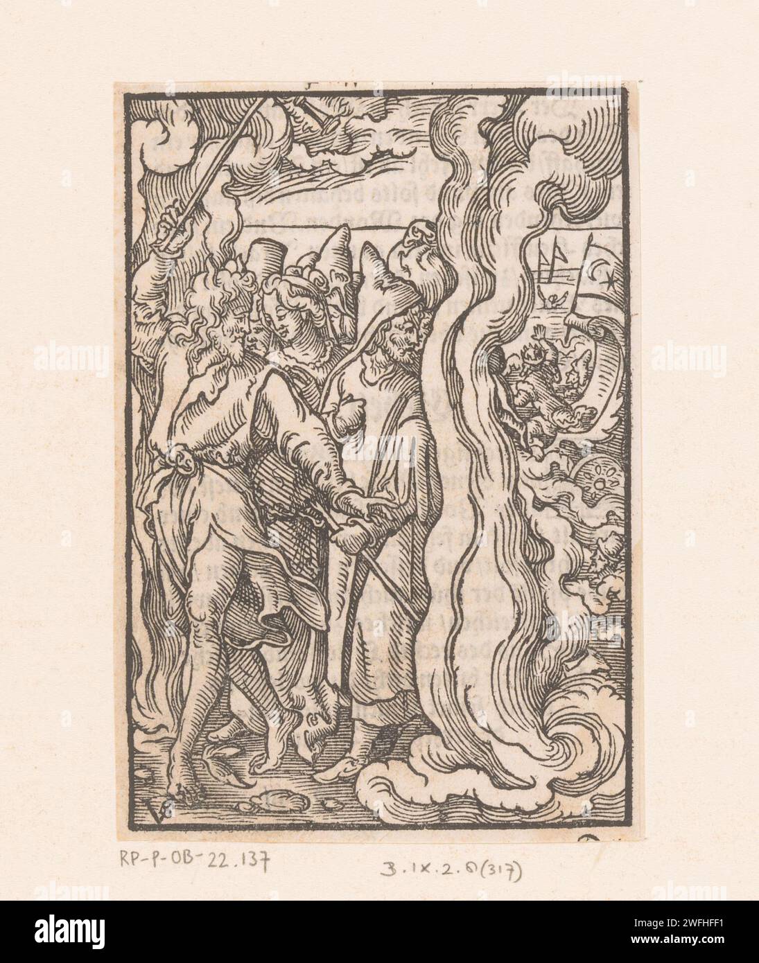 Egyptians drown in the Schelfzee, Virgilius Solis, 1552 print Nuremberg ...