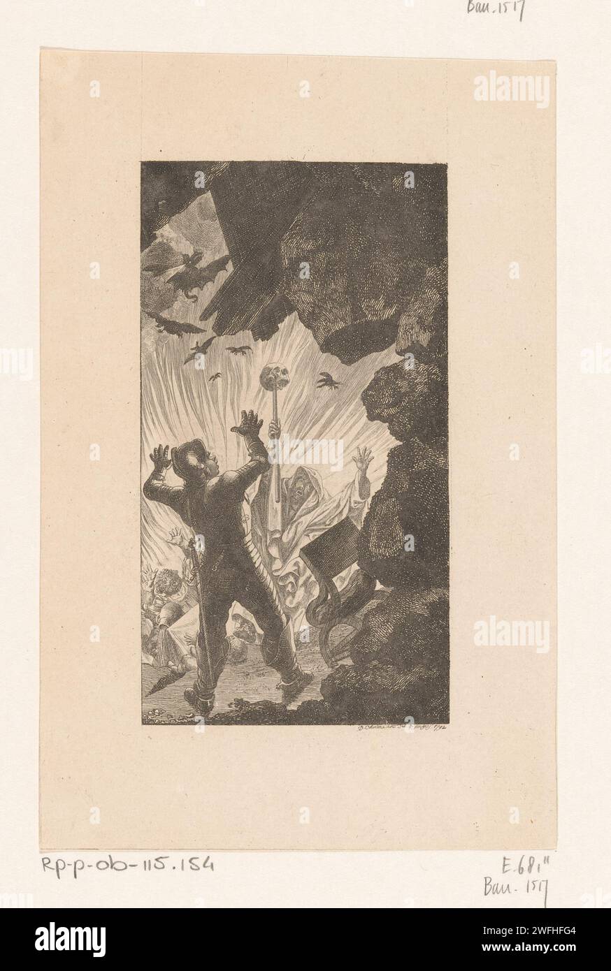 Wenzel von Tollenstein is shocked by a fiery ghost appearance, Daniel ...