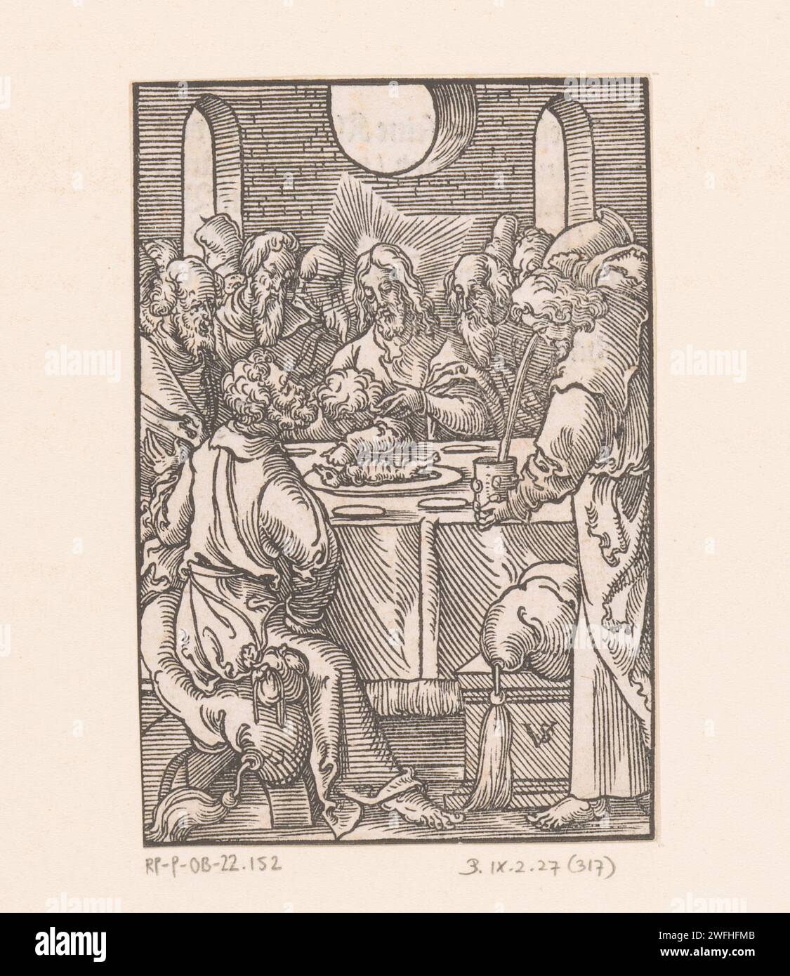 Last Supper, Virgilius Solis, 1552 print Nuremberg paper Last Supper ...