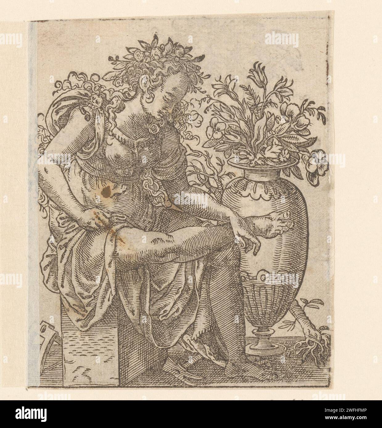 Flora, anonymous, Jost Amman, 1580 print paper (story of) Flora Stock ...