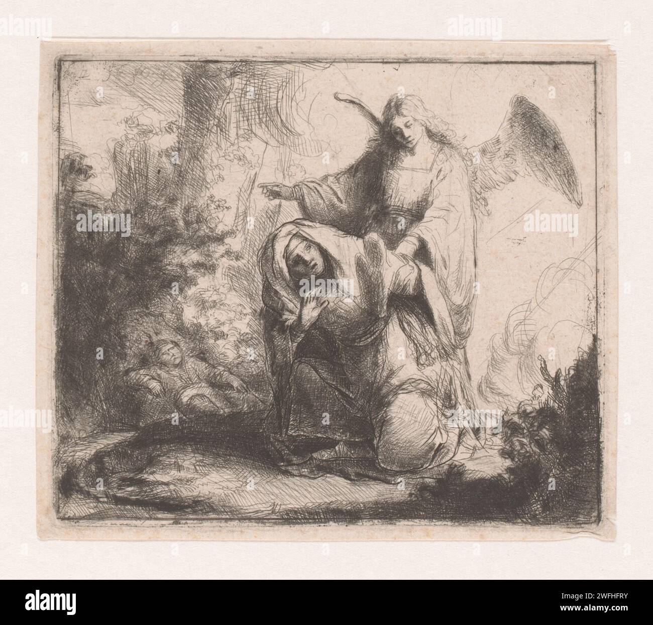 Archangel Michaël points Hagar a source, Johann Philipp Lemke (Possibly ...