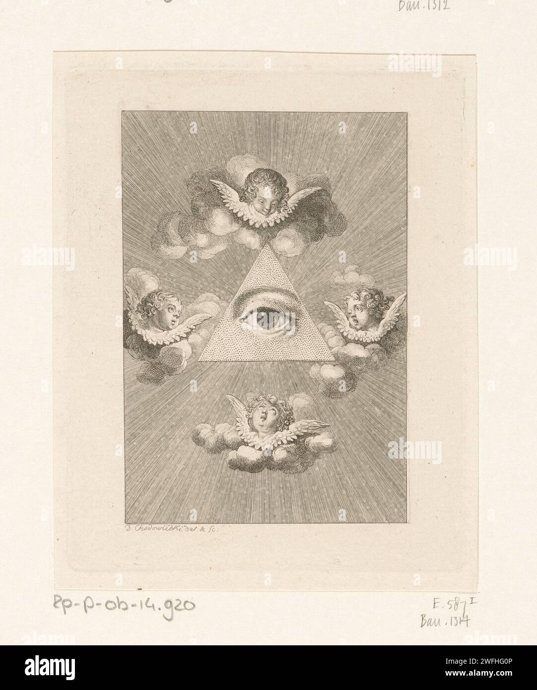 Eye of Providence, Daniel Nikolaus Chodowiecki, 1787 print Berlin paper ...