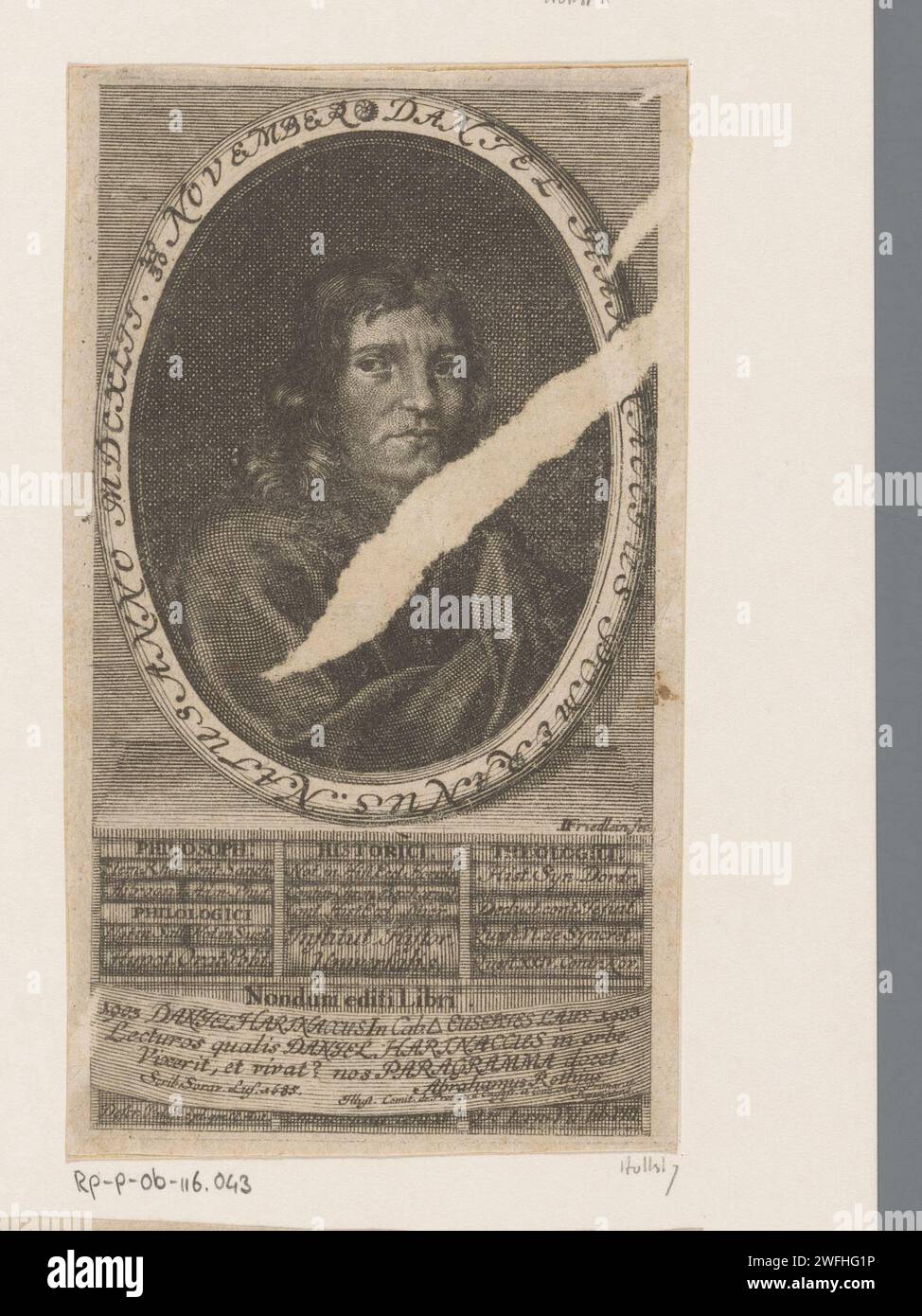 Portrait van Daniel Hartnack, Johann Friedlein, 1685 print paper engraving historical persons ...