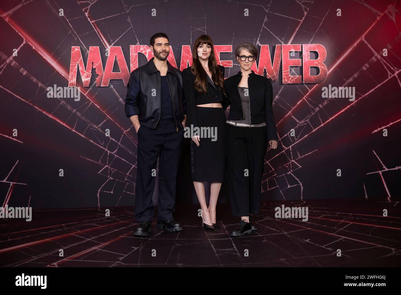 Tahar Rahim, from left, Dakota Johnson and director S.J. Clarkson pose ...
