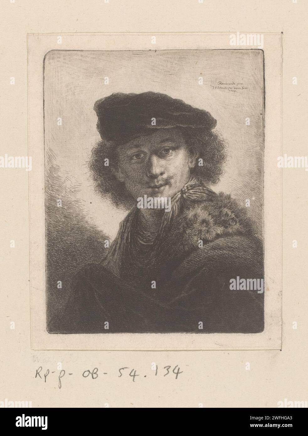 Self -portrait of Rembrandt van Rijn, Georg Friedrich Schmidt, after Rembrandt van Rijn, 1753 ...