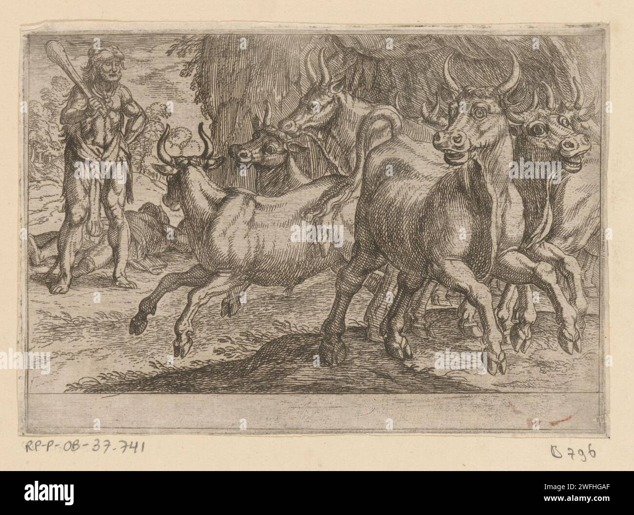 Hercules and the cattle of Geryon, Antonio Tempesta, 1608 print Geryon ...