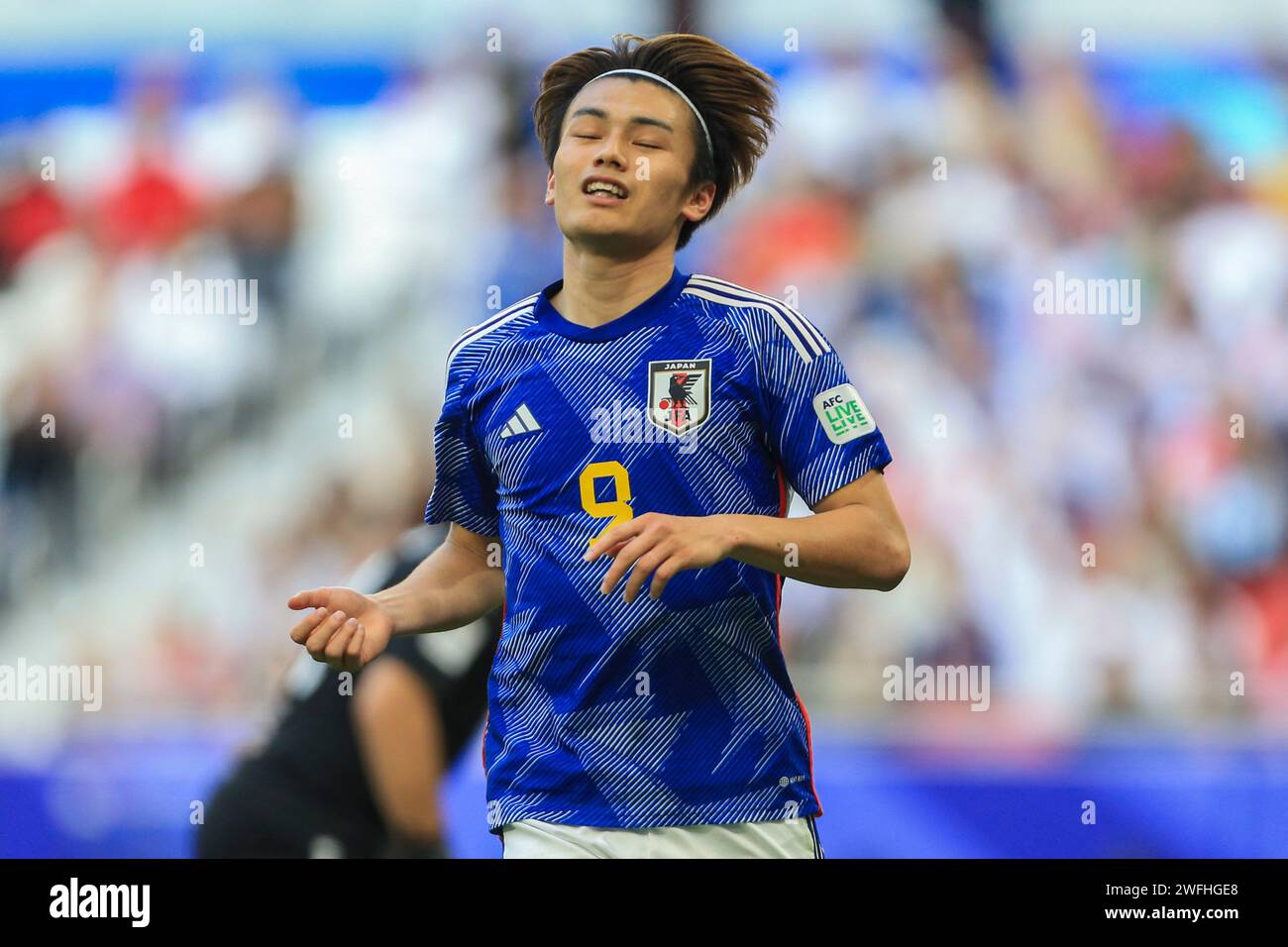 Japan's Ayase Ueda during the Asian Cup round of 16 soccer match ...