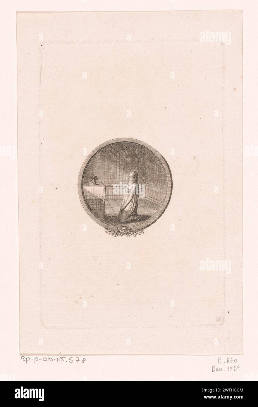 Biddend Jong Meisje, Daniel Nikolaus Chodowiecki, 1797 print Berlin ...