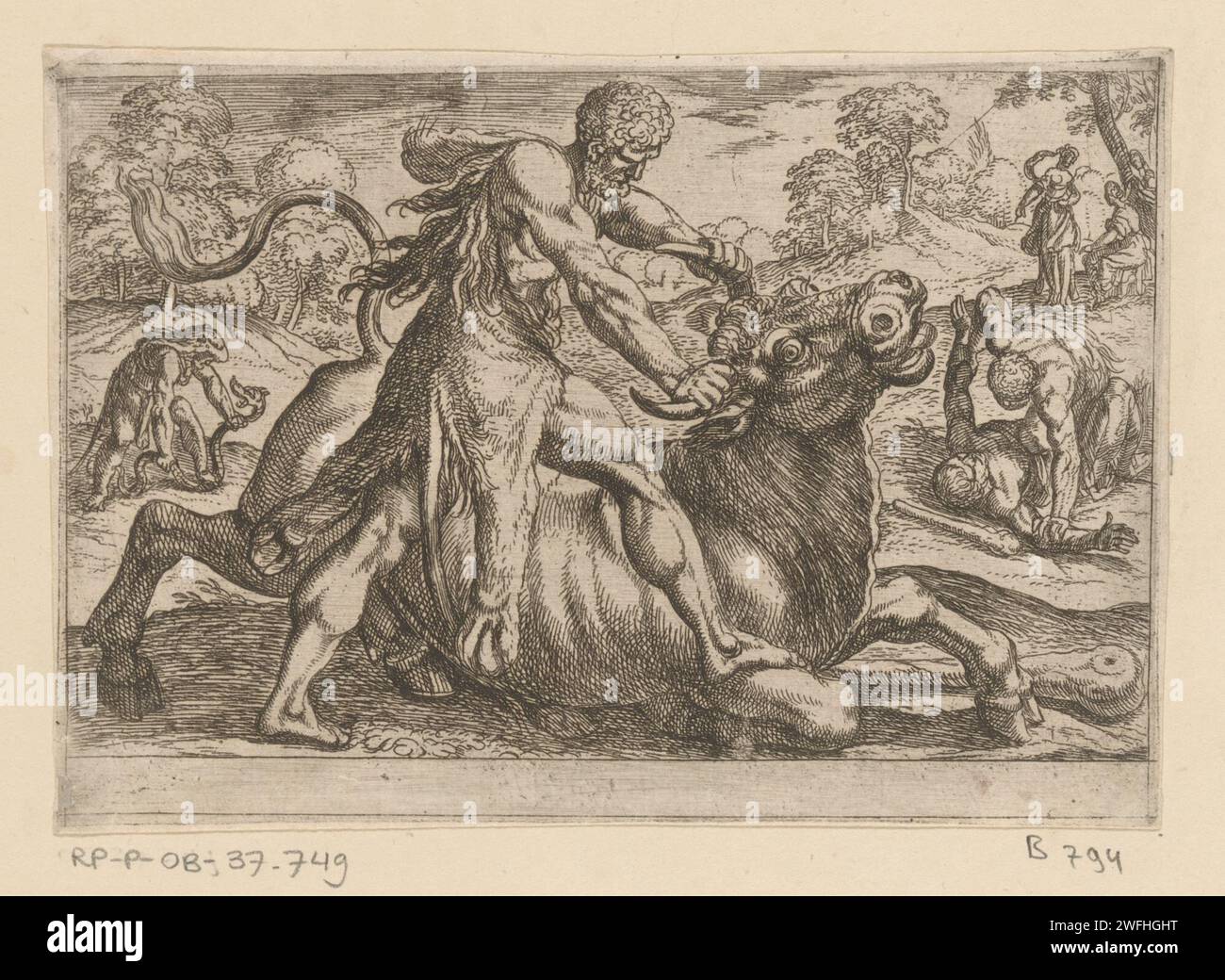 Hercules Worstelt met Acheloüs, Anthony Tempesta, 1608 print Hercules ...