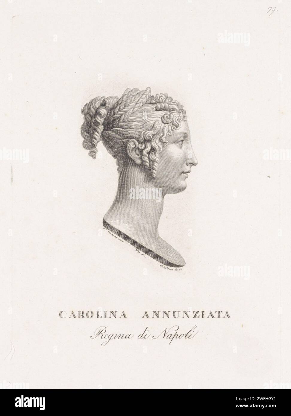 Portretbuste Van Carolina Bonaparte, Pietro Fontana, After Pozzi, After ...