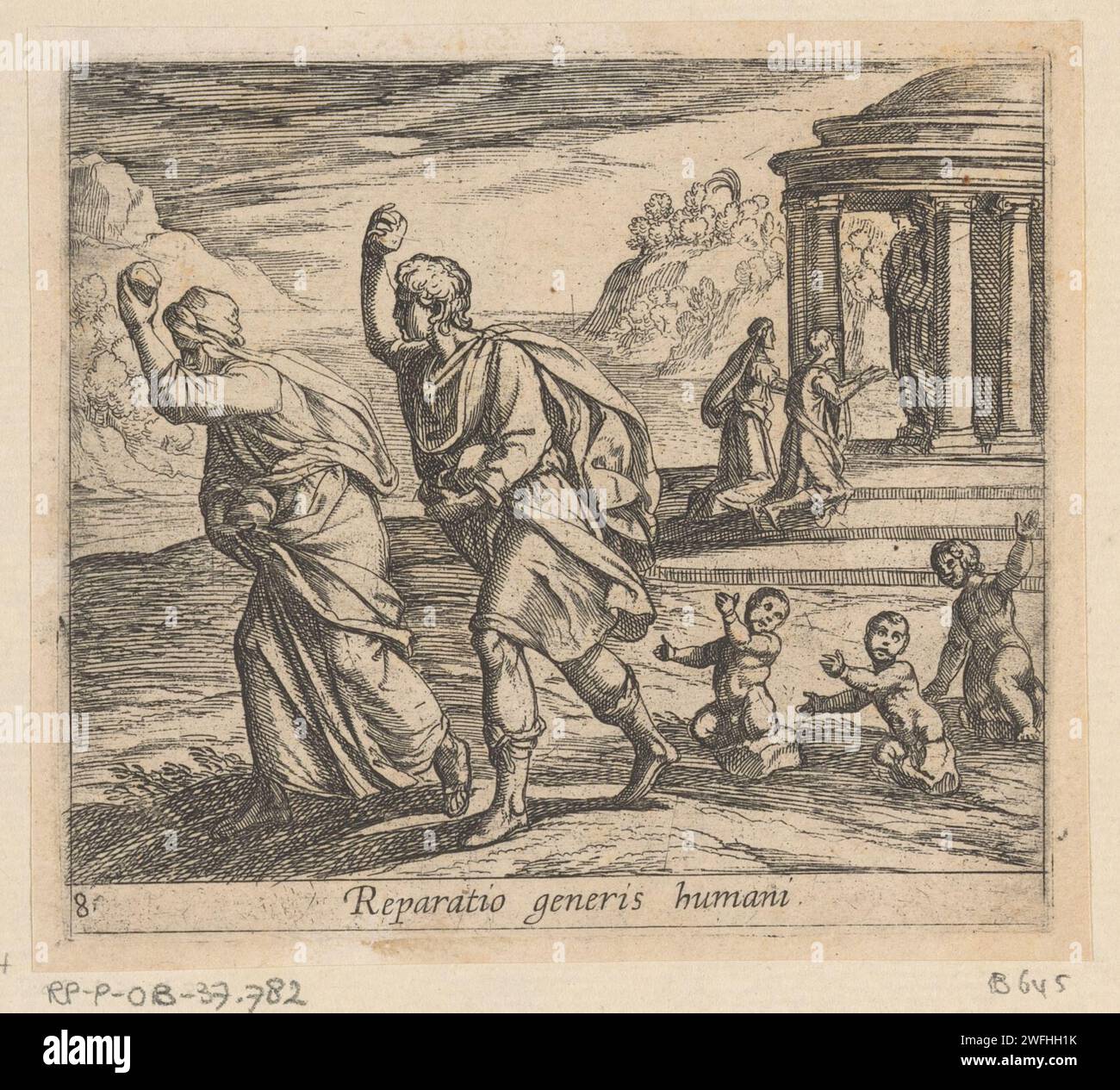 The rebirth of humanity, Antonio Tempesta, 1606 print Deucalion and ...