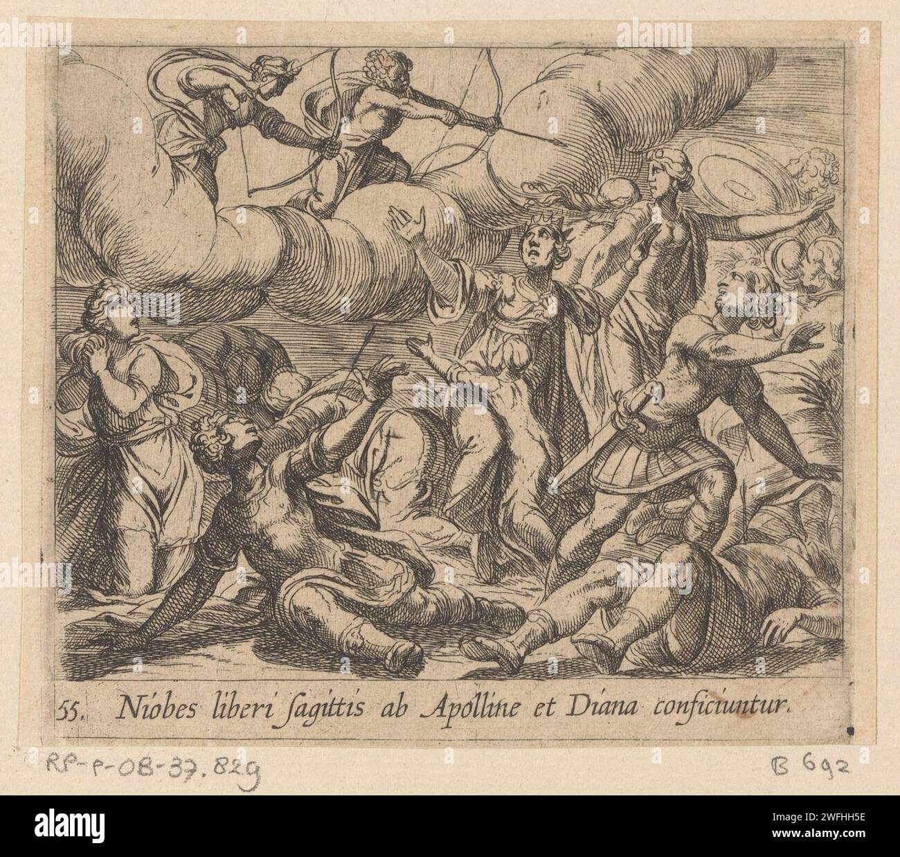 Apollo and Diana kill the children of Niobe, Antonio Tempesta, 1606 ...