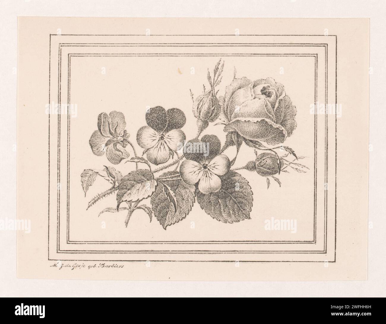 Roos and Violets, Maria Geertruida de Goeje -Barbiers, 1811 - 1849 ...