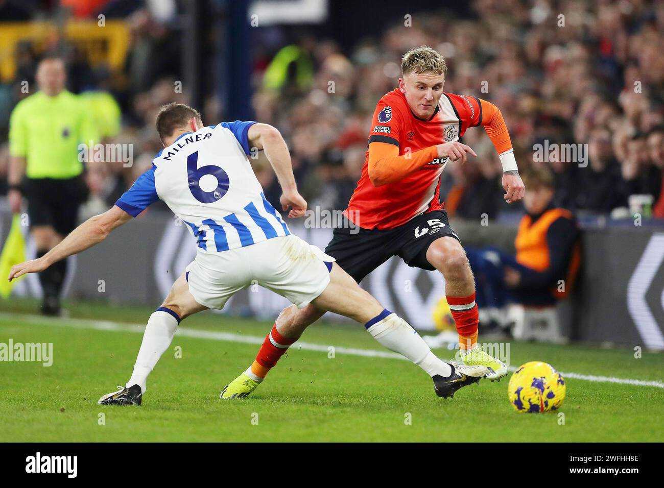 Luton Town Midfielder Alfie Doughty (45) and Brighton Hove Albion ...