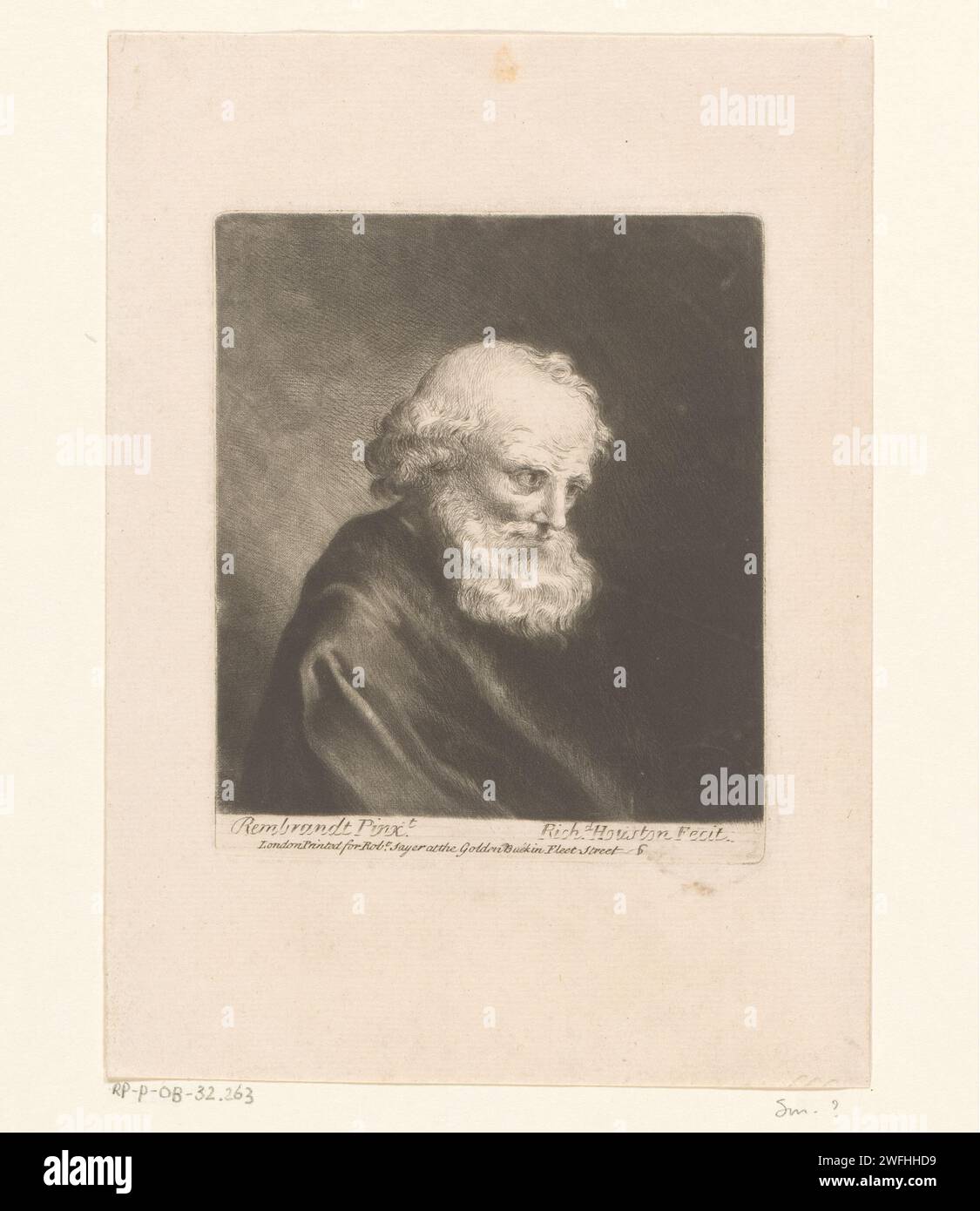 Old man with a beard, Richard Houston, after Rembrandt van Rijn, 1745 ...