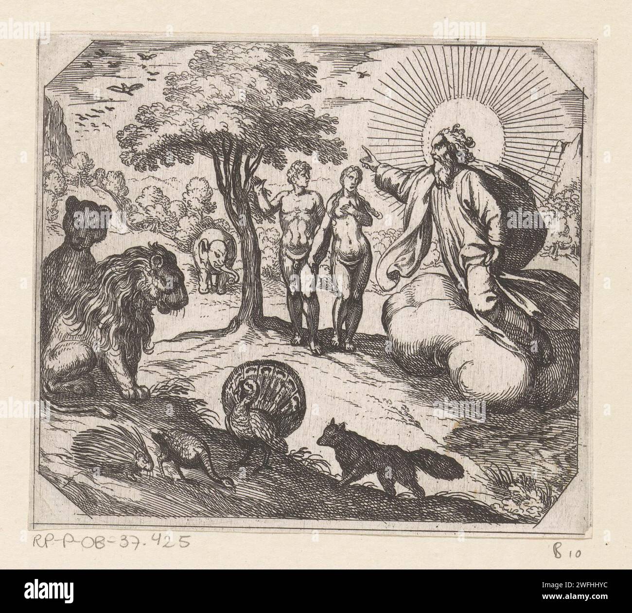 God forbids Adam and Eva of the Tree of Knowledge, Antonio Tempesta ...