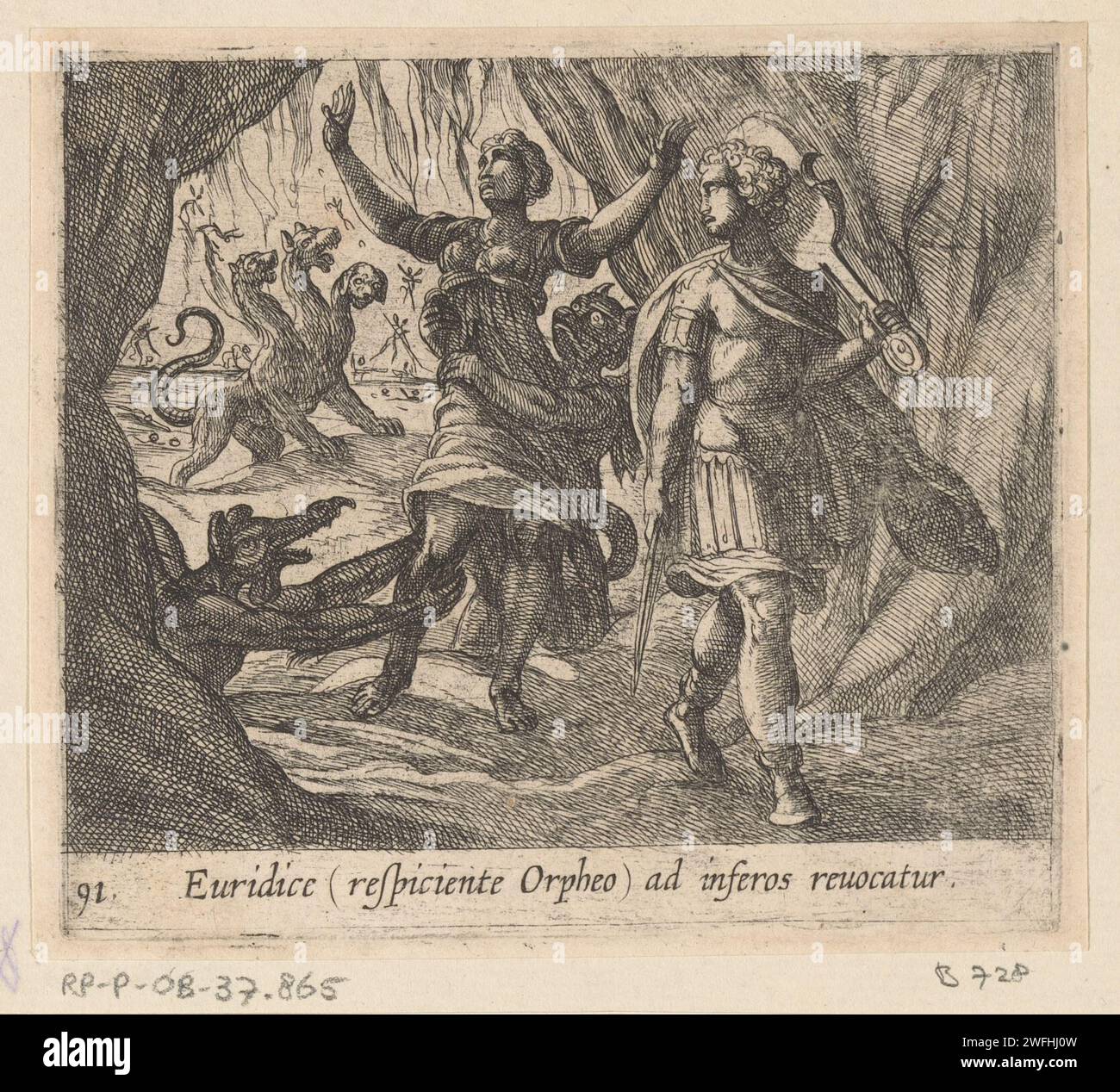 Orpheus looks at Eurydice, Antonio Tempesta, 1606 print Devilse ...