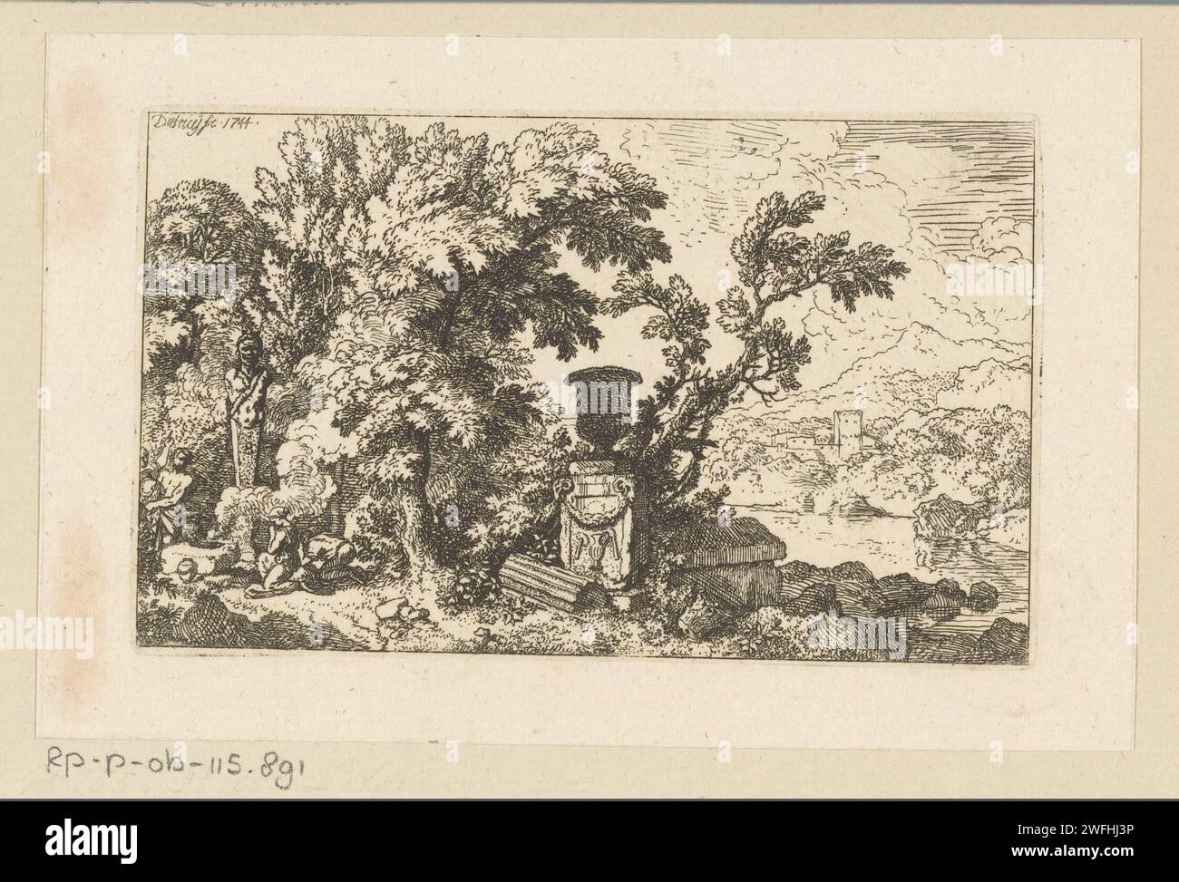 Arcadian landscape with a sacrifice to Pan, Christian Wilhelm Ernst ...