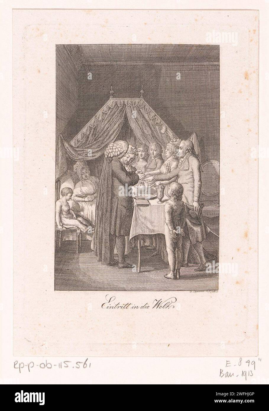 Baptism of the newborn child, Daniel Nikolaus Chodowiecki, 1797 print ...