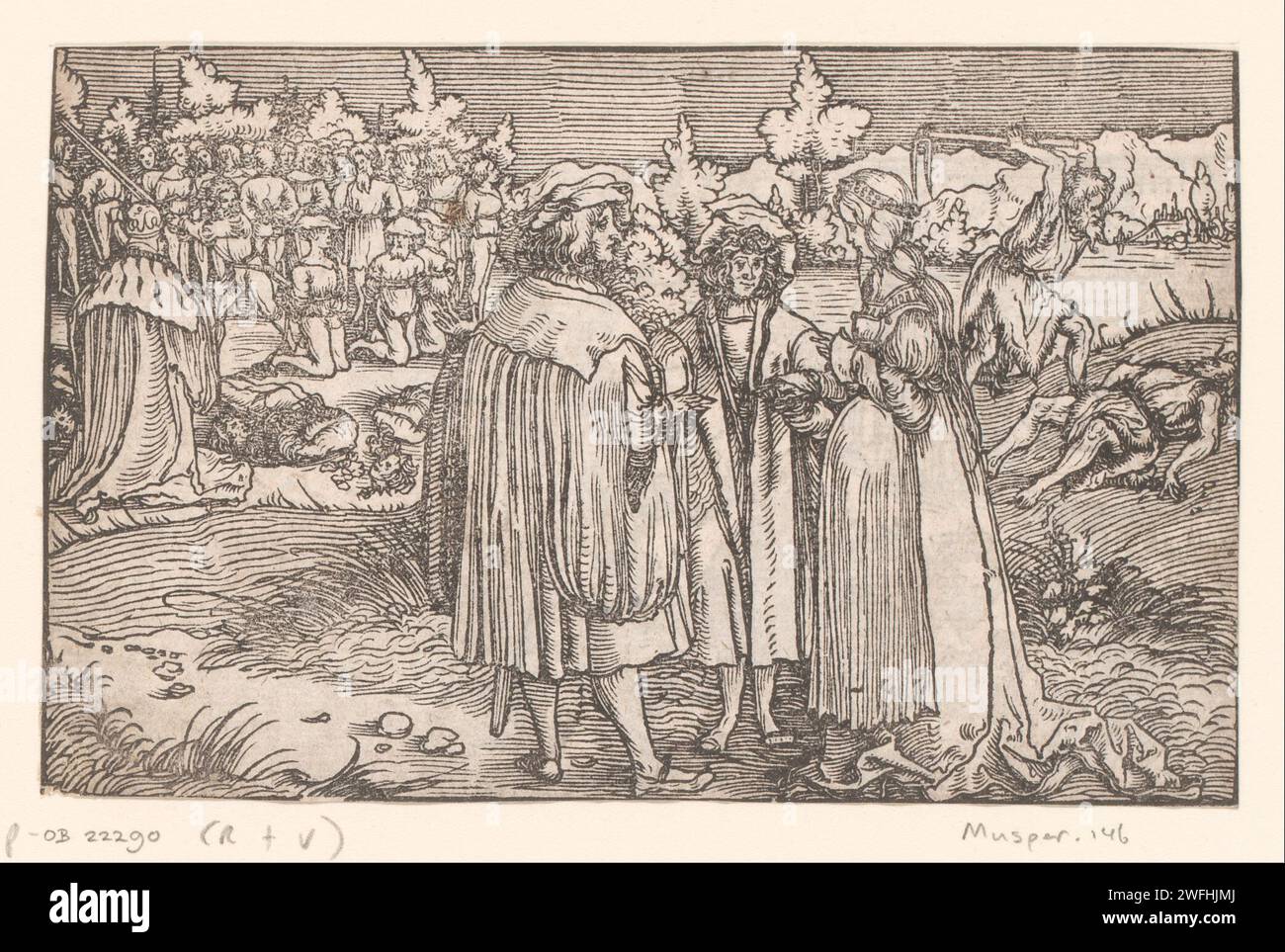 Two Boers with their sister, Anonymous, Hans Weiditz (II), 1532 print ...