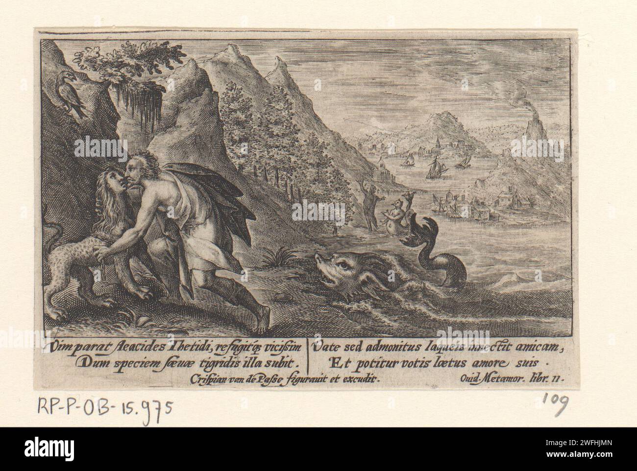 Peleus and Thetis, Crispijn van de Passe (I), 1602 - 1607 print The ...
