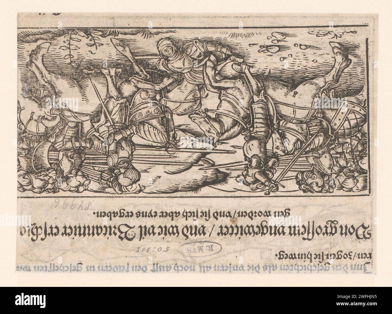 Fight between riders, Anonymous, Anonymous, 1500 - 1599 print paper ...
