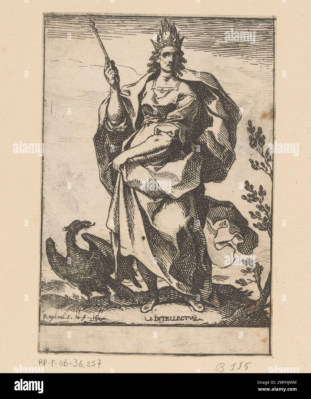 Intellect, Raffaello Schiambinossi, 1605 print Personification of the ...