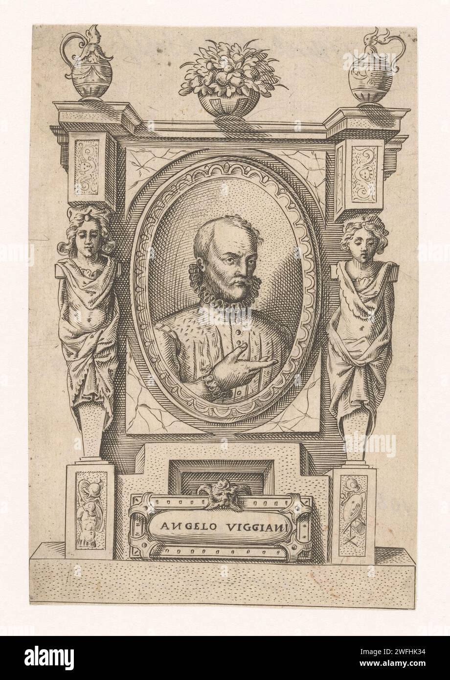 Portret Van Schemmeester Angelo Viggiani, 1575 print print maker: Italypublisher: Venice paper ...