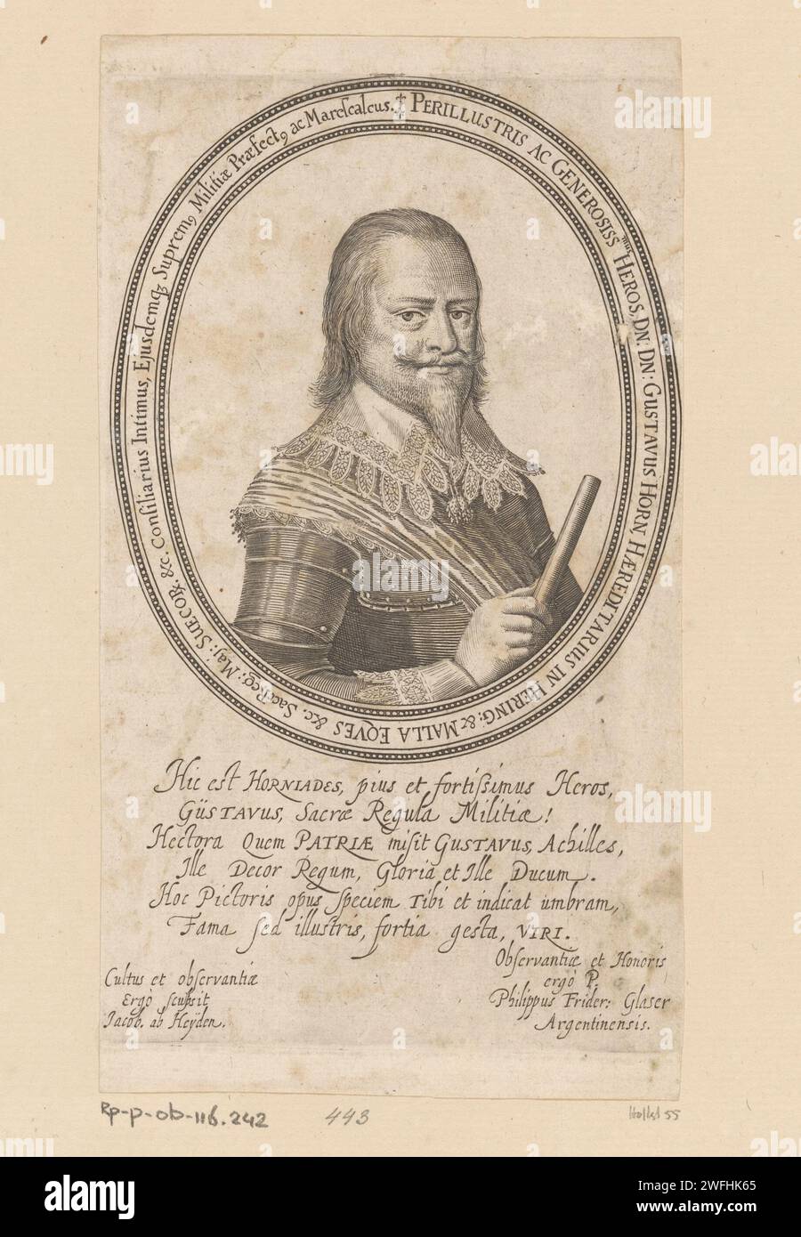 Portret Van Gustav Horn, Jacob Van Der Heyden, 1602 - 1645 print With ...