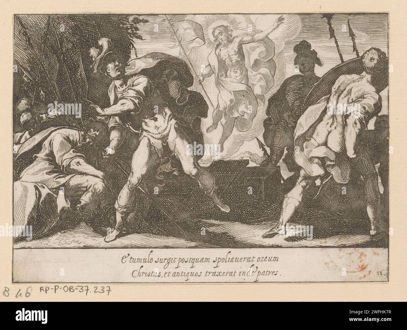 Opstanding, Raffaello Schiambinossi, 1602 - 1604 print Christ rises ...