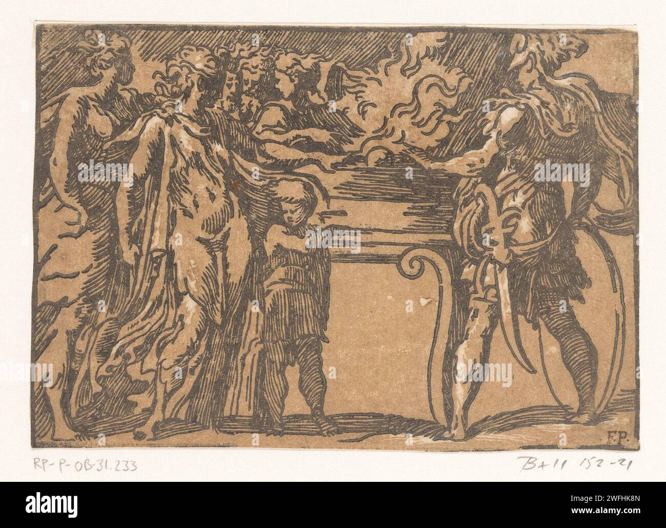 Mucius Steekt Zijn hand in a het vuur, Antonio da trento, after ...