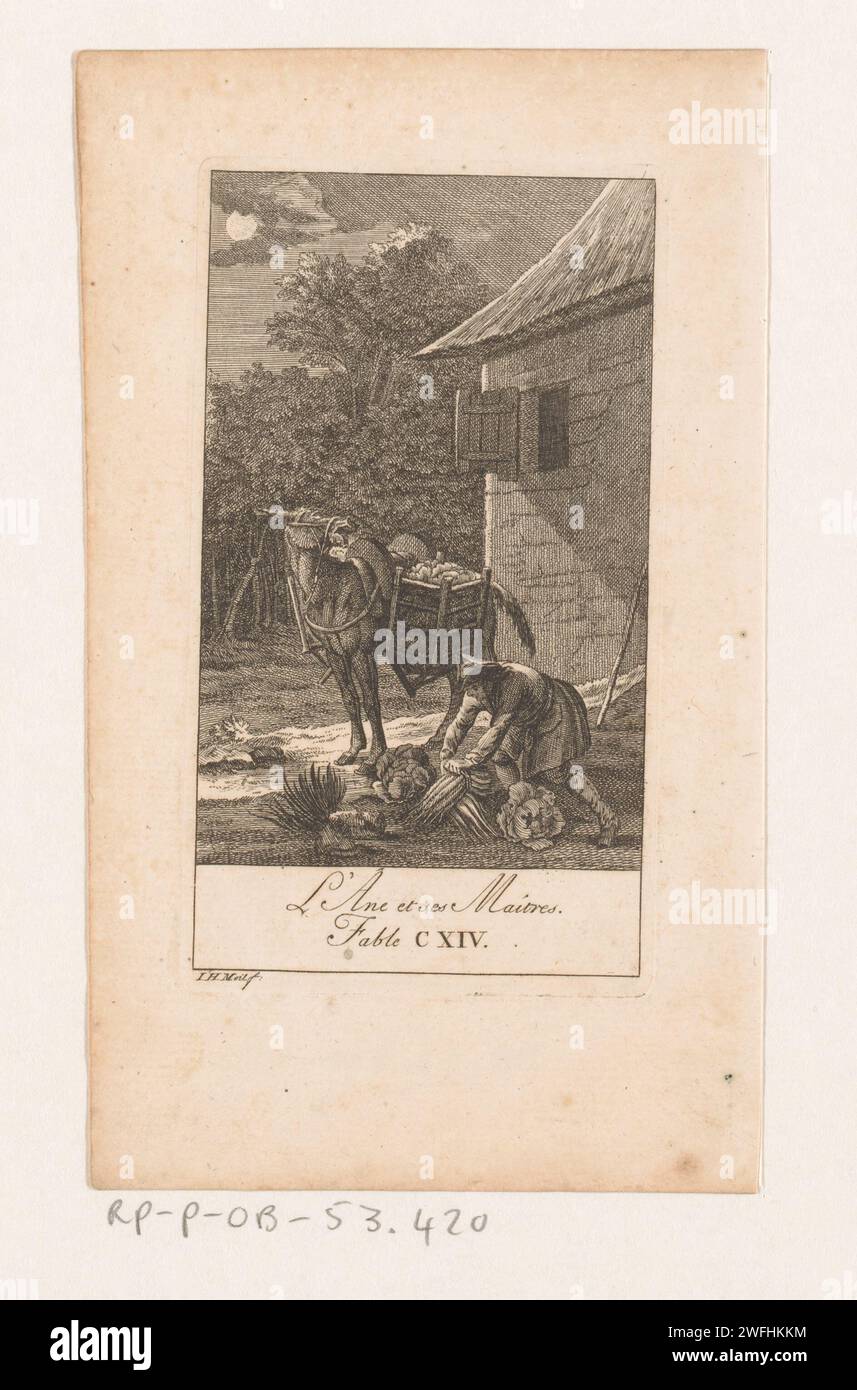 Fable of the donkey and his master, Johann Heinrich Meil (der ältere ...