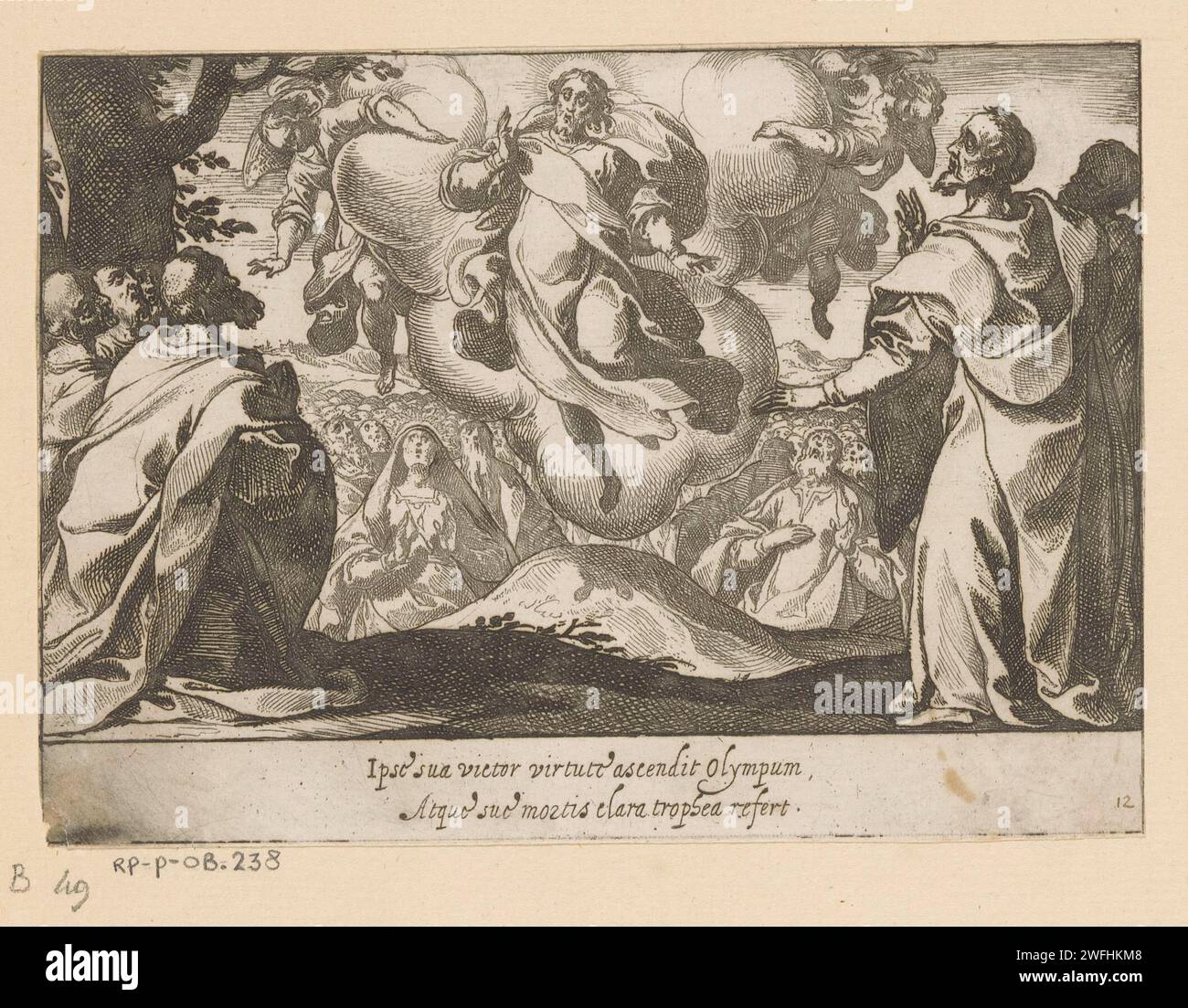 Hemelvaart, Raffaello Schiambinossi, 1602 - 1604 print The Ascension of ...