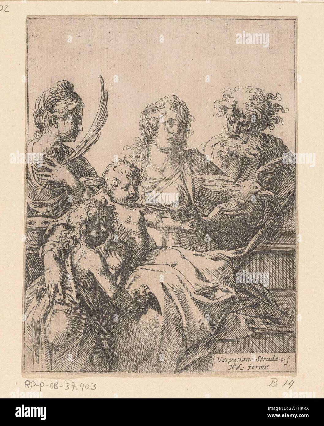 Holy family with John the Baptist and Hl. Lucia, Vespasiano Strada, c ...