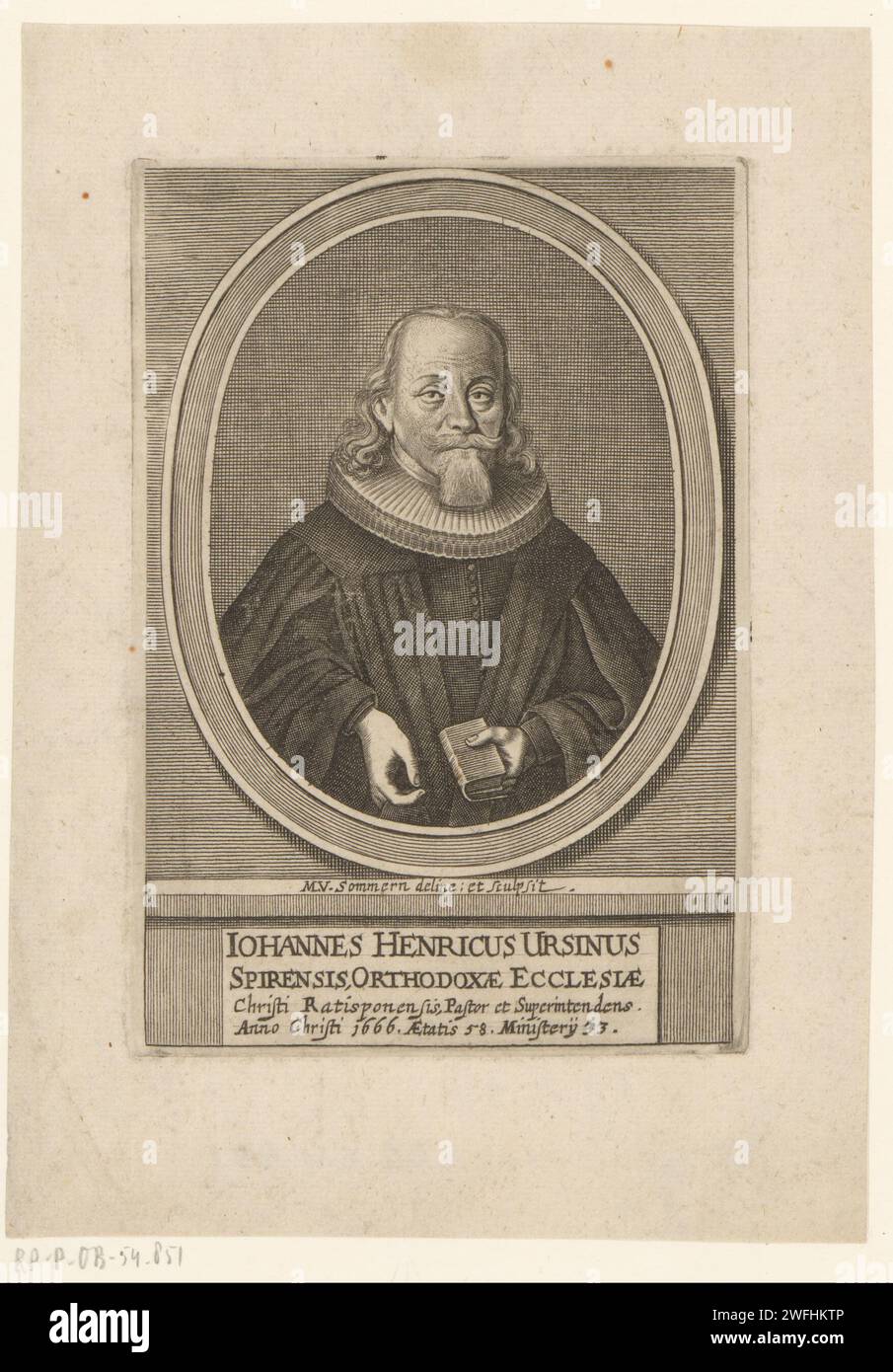 Portrait van Johann Heinrich Ursinus, Matthias van Sommer, 1666 print ...