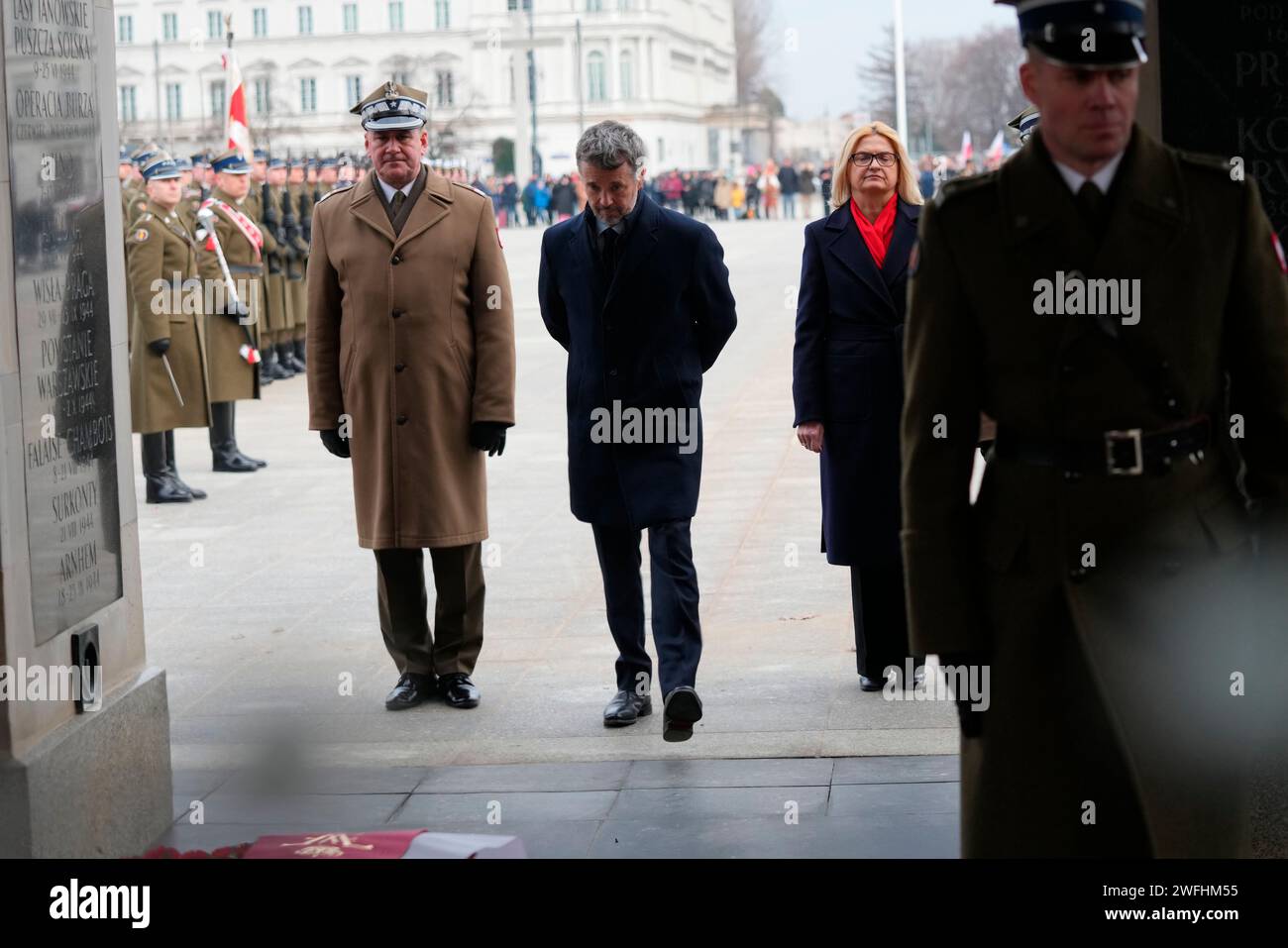 King Frederik X of Denmark at a wreath-laying ceremony at the Tomb of ...