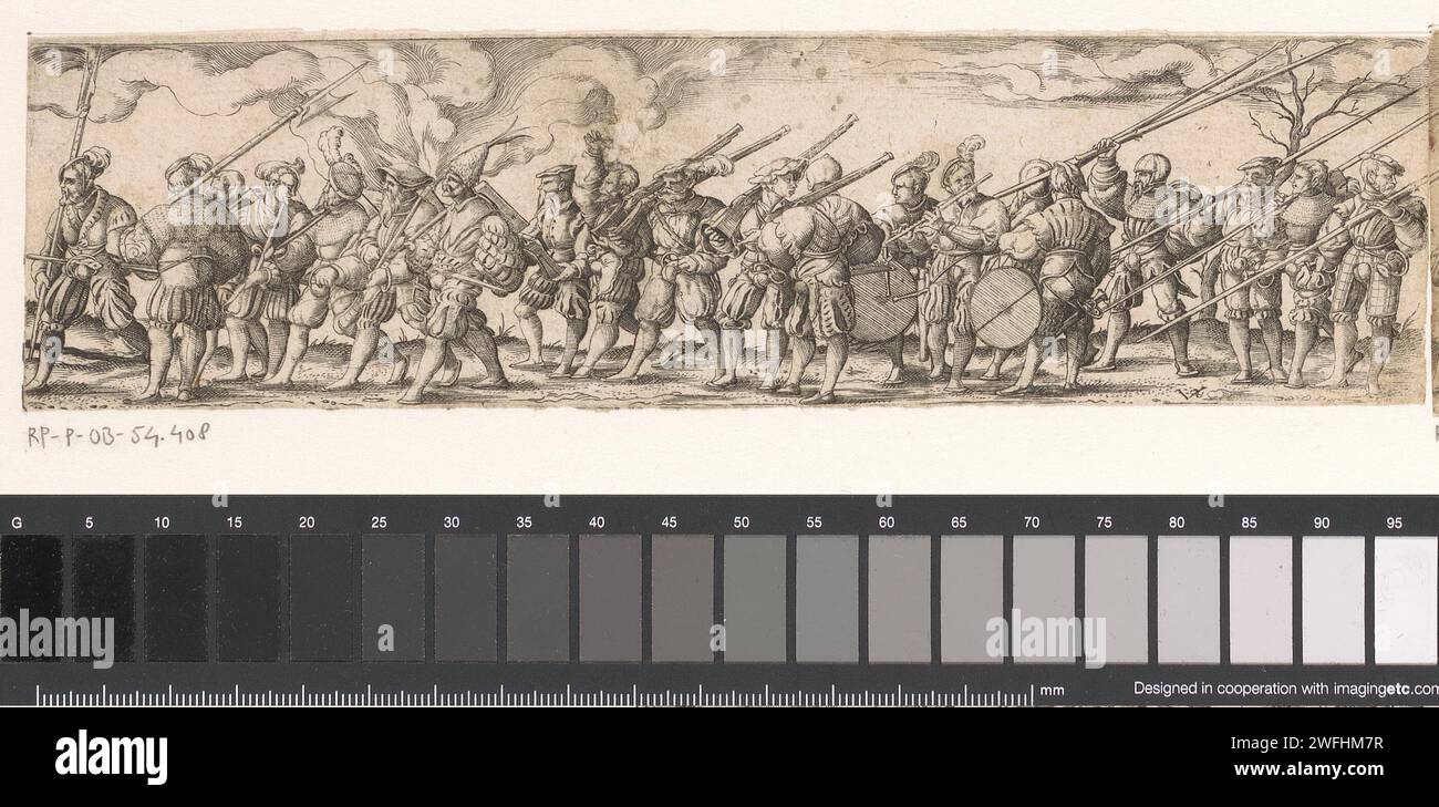 Opticht van Soldaten, Virgil, 1542 print Nuremberg paper etching ...