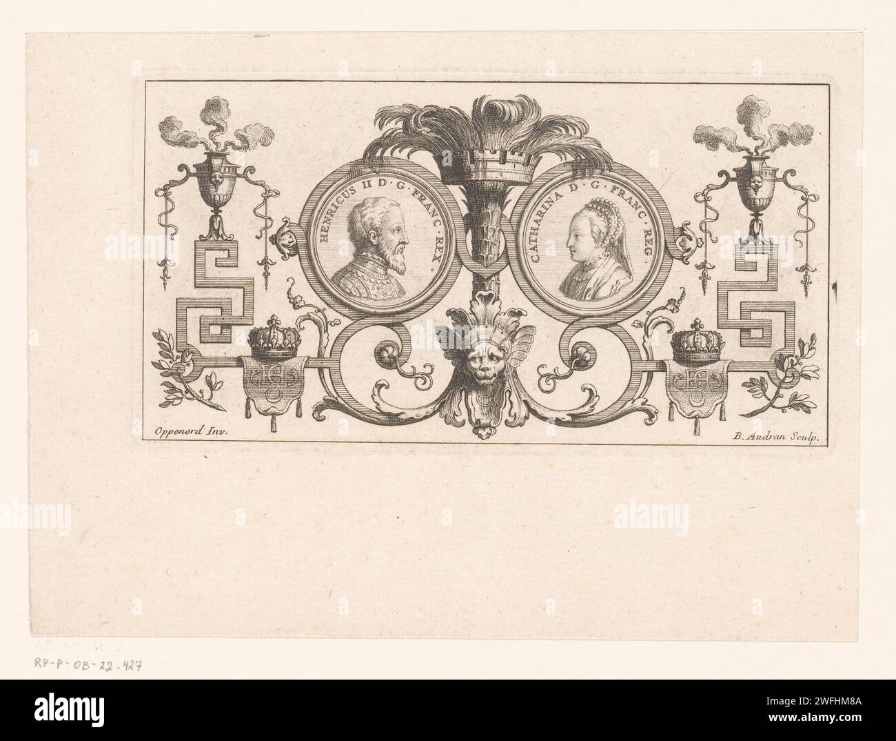 Medallions with portraits of Henry II of France and Catharina de ...