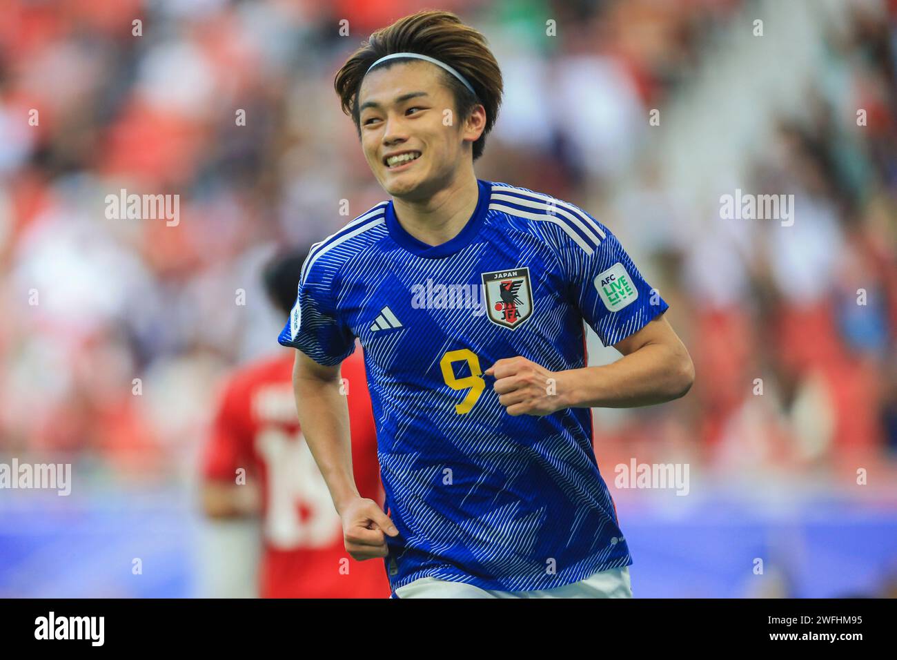 Japan's Ayase Ueda during the Asian Cup round of 16 soccer match ...